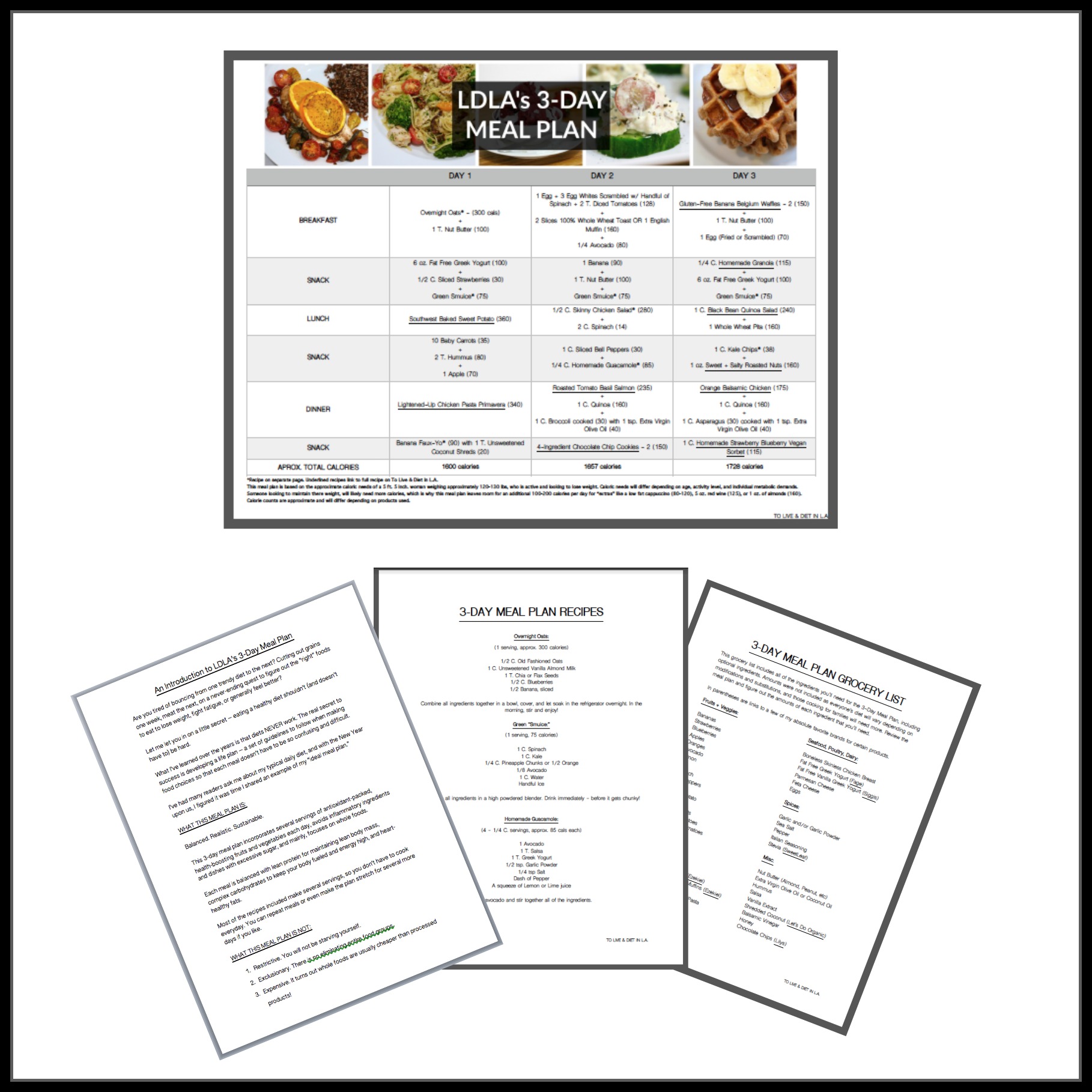 My FREE 3 Day Meal Plan Whitney E RD