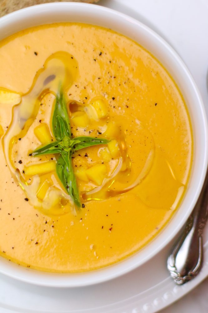 Easy Mango Gazpacho - Whitney E. RD