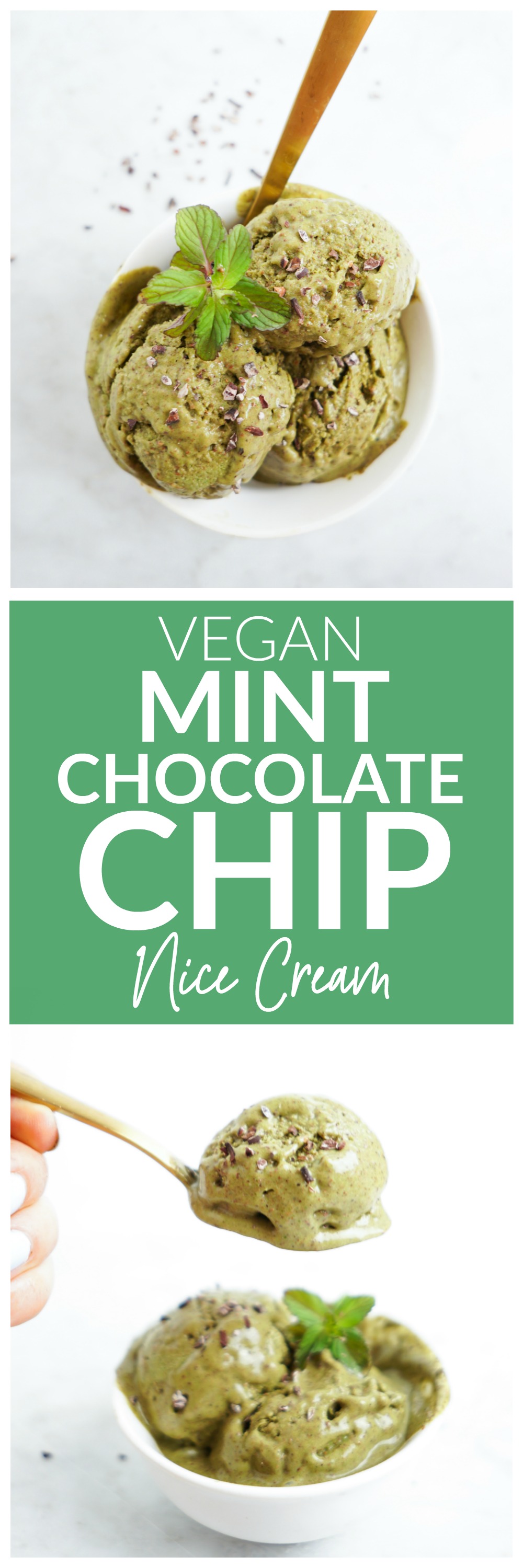 Vegan Mint Chocolate Chip Nice Cream Recipe - Whitney E. RD
