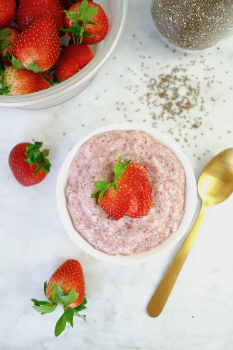 Strawberry Chia Pudding - just three ingredients! // Whitney E. RD