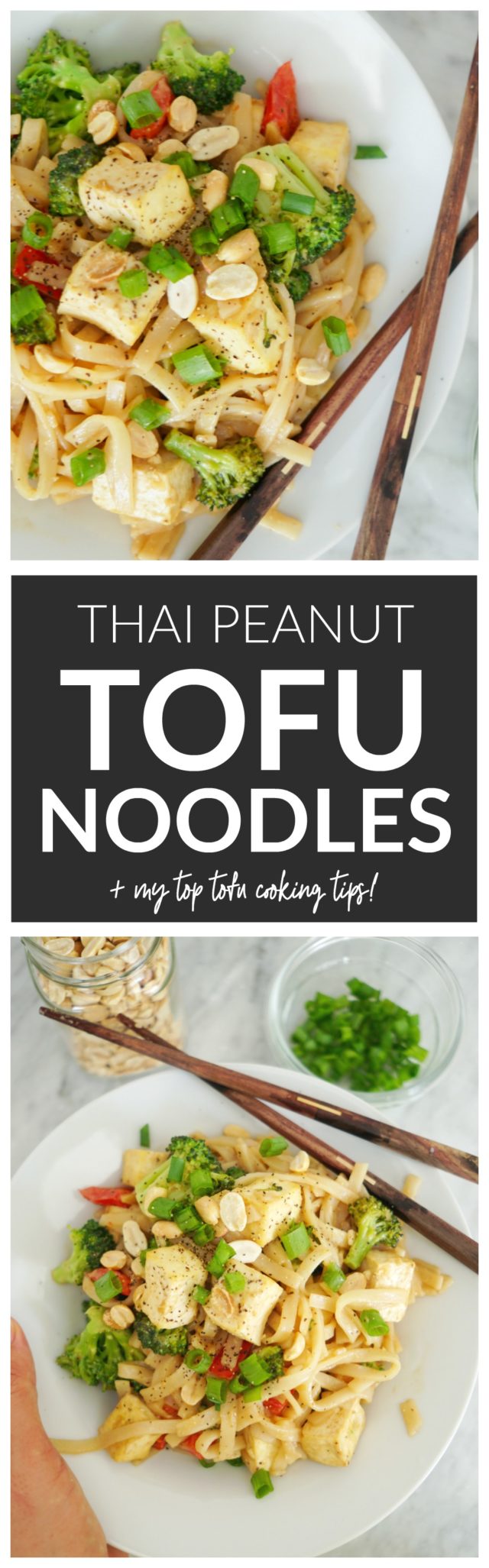 Thai Peanut Tofu Noodles Recipe + Tofu Cooking Tips! - Whitney E. RD