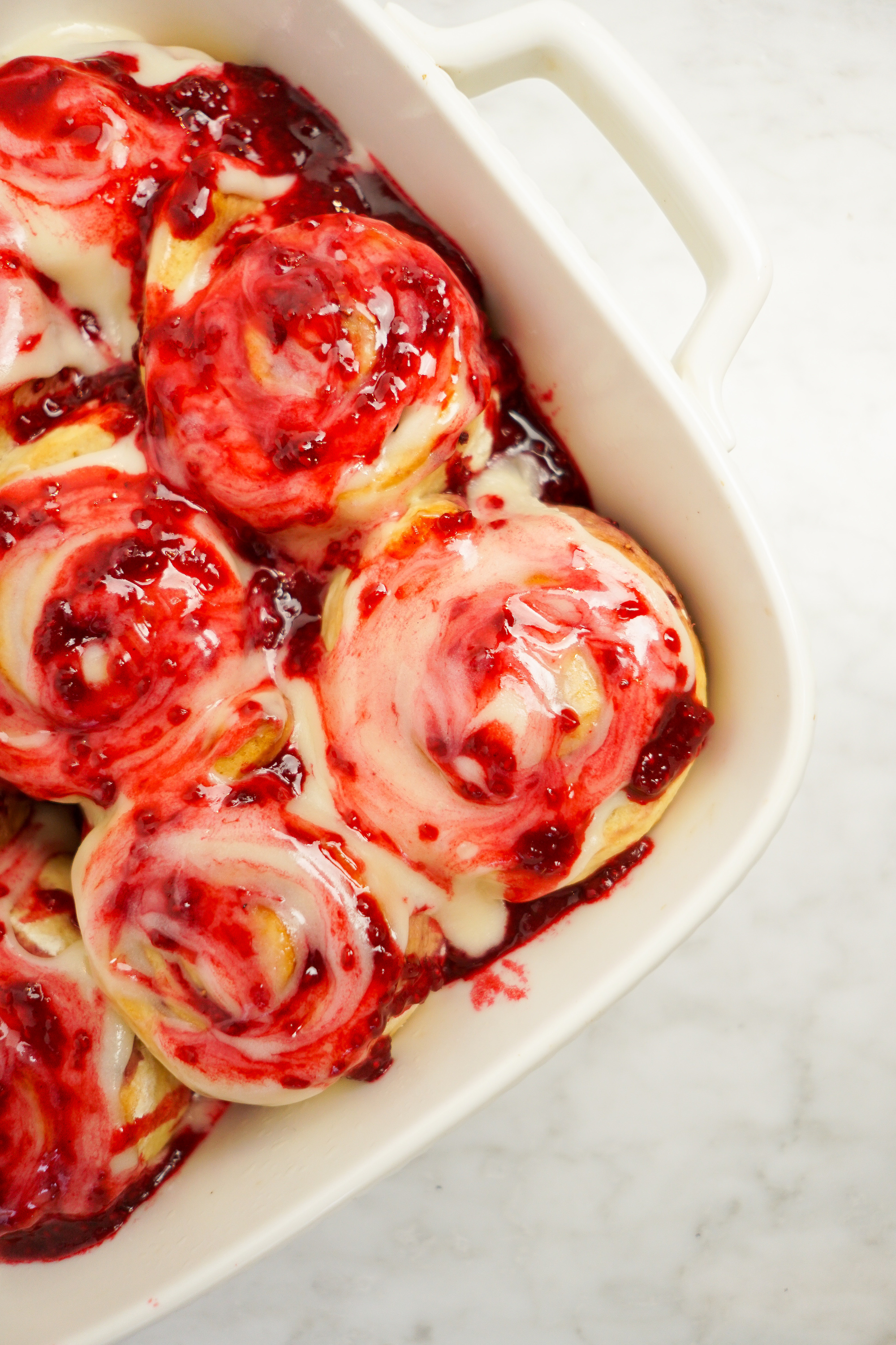 Vegan Cinnamon Rolls with Raspberry Sauce - Whitney E. RD