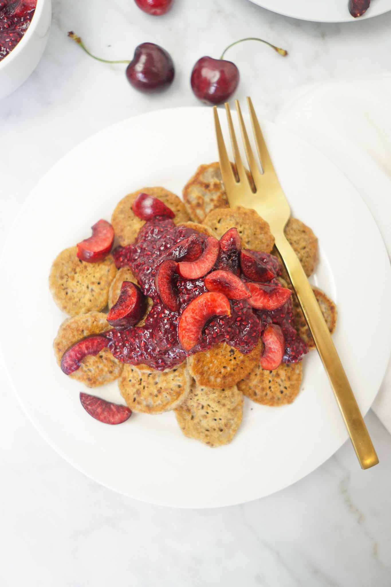 Sweet Cherry Mini Pancakes - Vegan + Whole-Grain! - Whitney E. RD