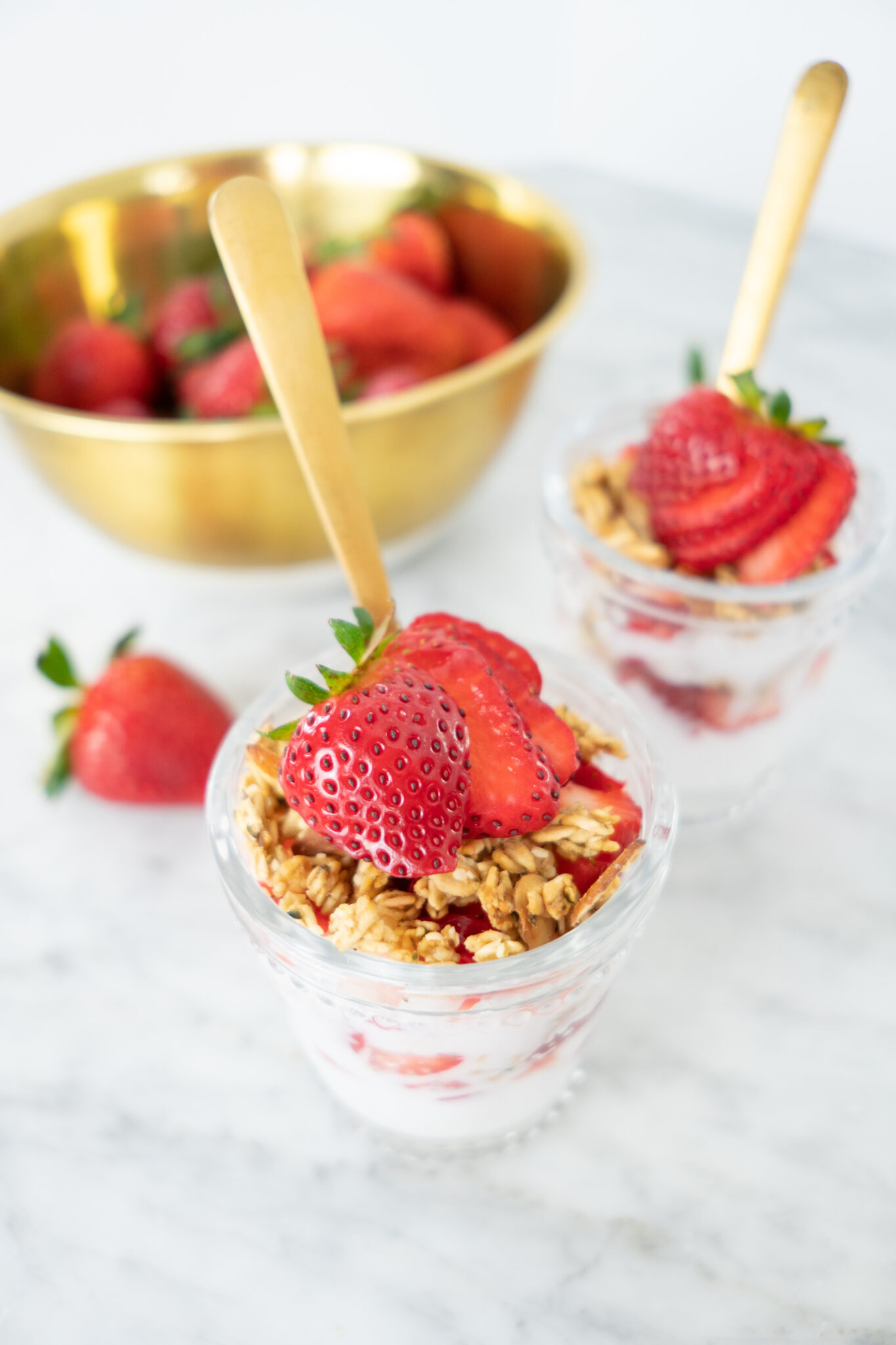Homemade Vanilla Granola and Strawberry Parfaits - Whitney E. RD